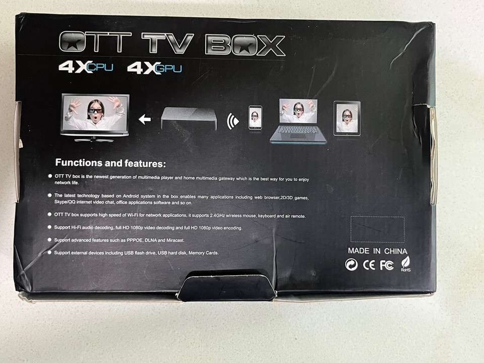 MXQ OTT TV Box 4x CPU GPU Android KitKat Internet TV Box 1080p -Open ...