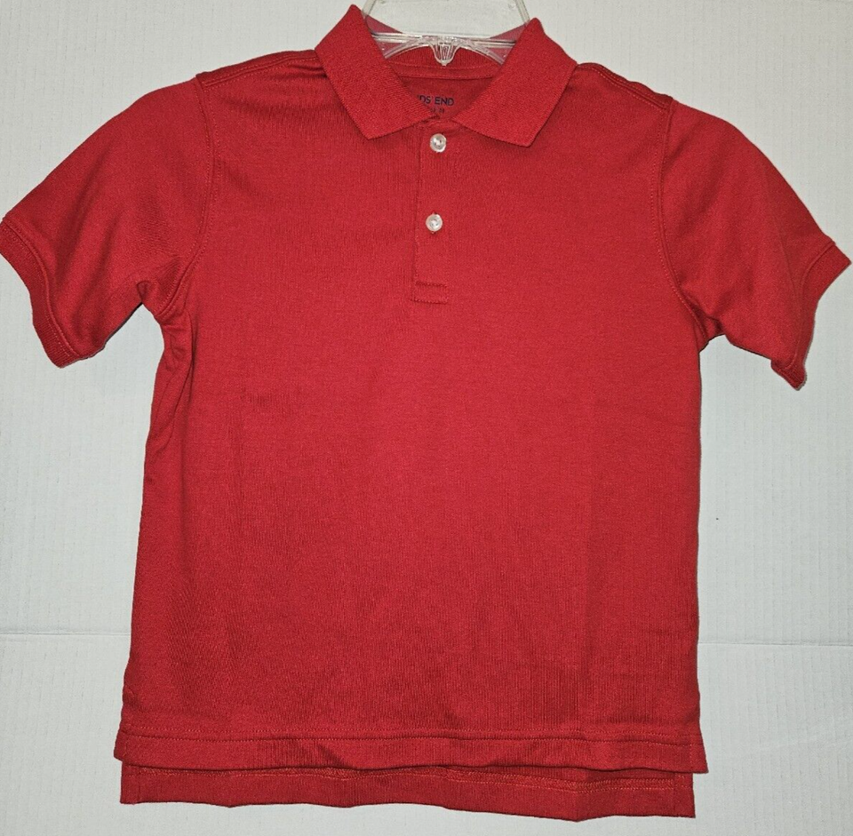 Lands End Red Polo Top Boy's Size Medium 5-6 | eBay
