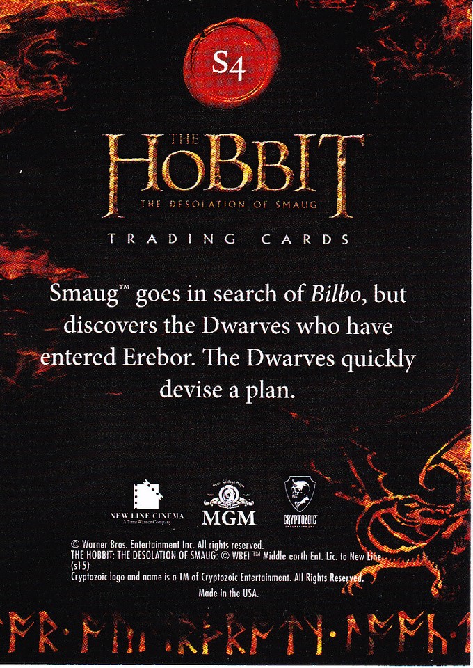 2015 The Hobbit Desolation of Smaug Nice Manners, for a thief card S4 ...