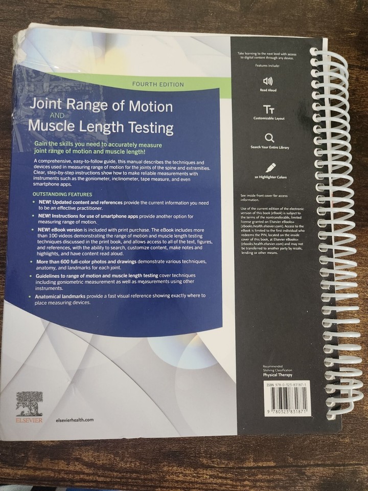 Joint Range of Motion and Muscle Length Testing by Reese PT PhD MHSA ...