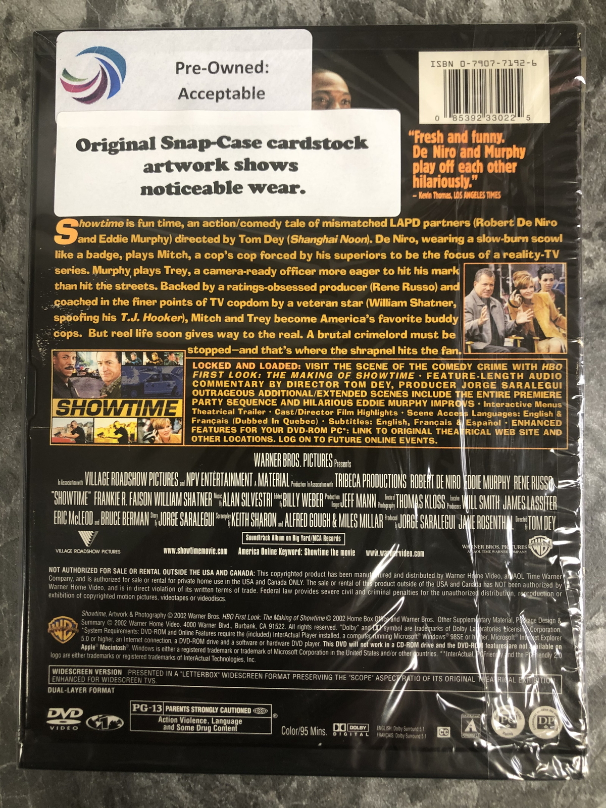 Pre-Owned: Showtime [DVD, Warner Bros., 2002] Acceptable, Snapcase | eBay