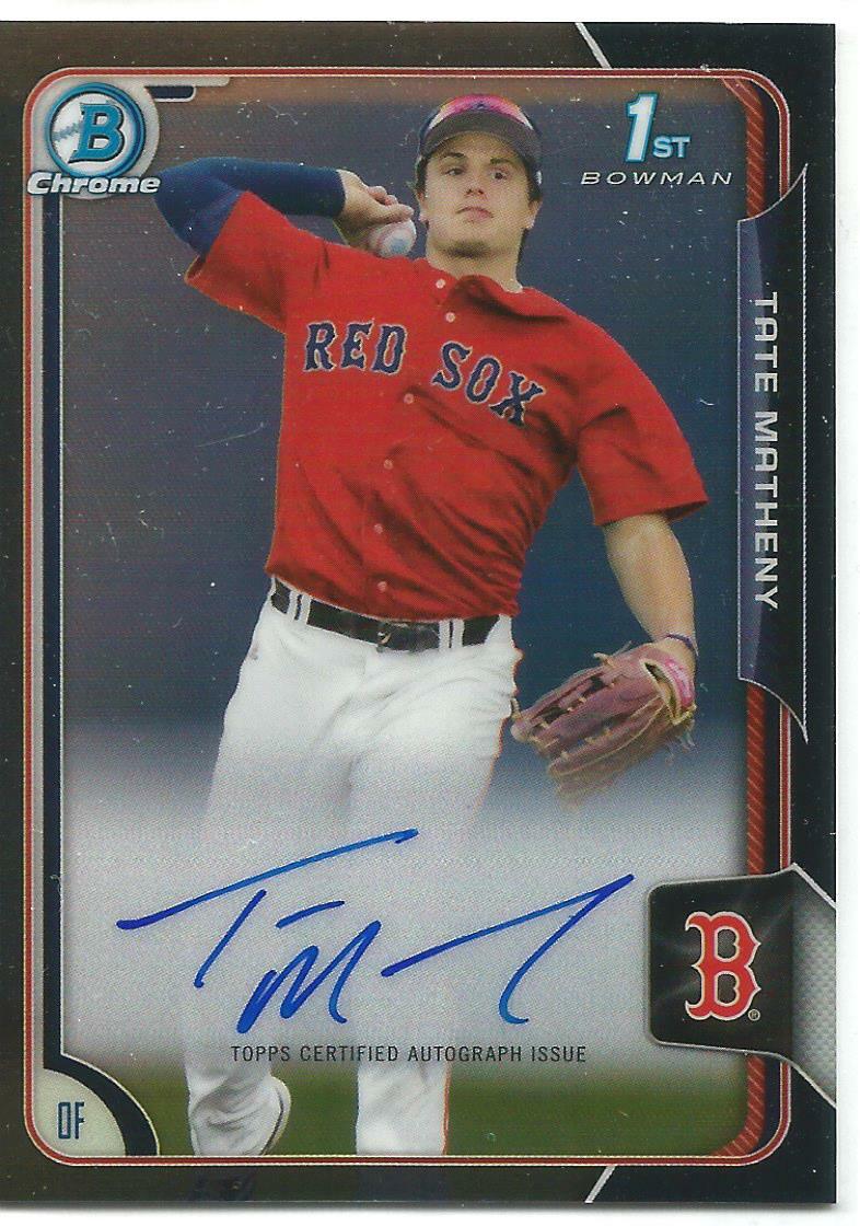 Tate Matheny 2015 Bowman Chrome Black Refractor Autograph Rookie #33/35 ...