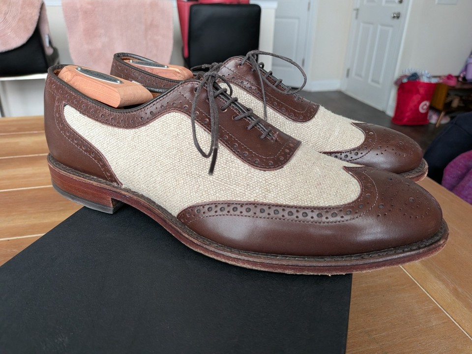 Allen Edmonds Strawfut Spectator Two Tone Oxford Wingtip Shoes Mens ...