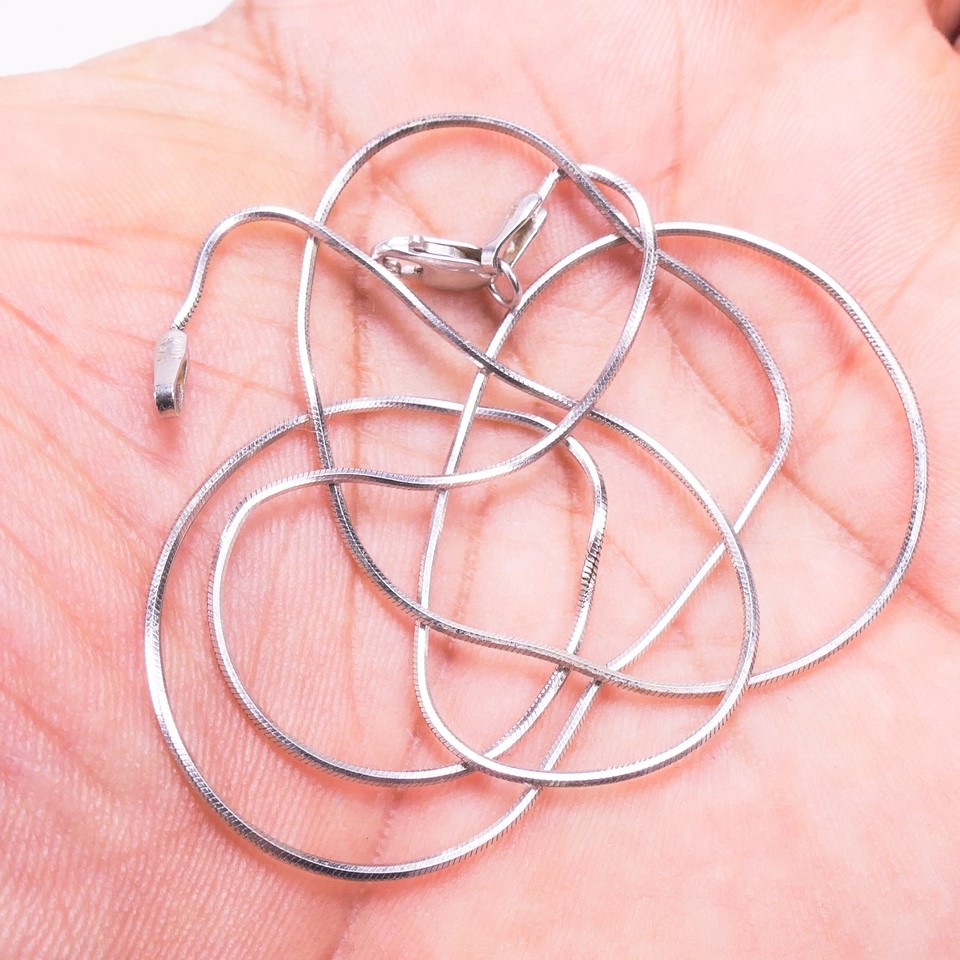 Milor Italy 14K White Gold Italian Snake Chain Necklace 18.25" 3.80 ...