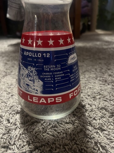 Vintage 1970's Libbey NASA Apollo 11-12-13 Moon Missions 36 oz Carafe w ...