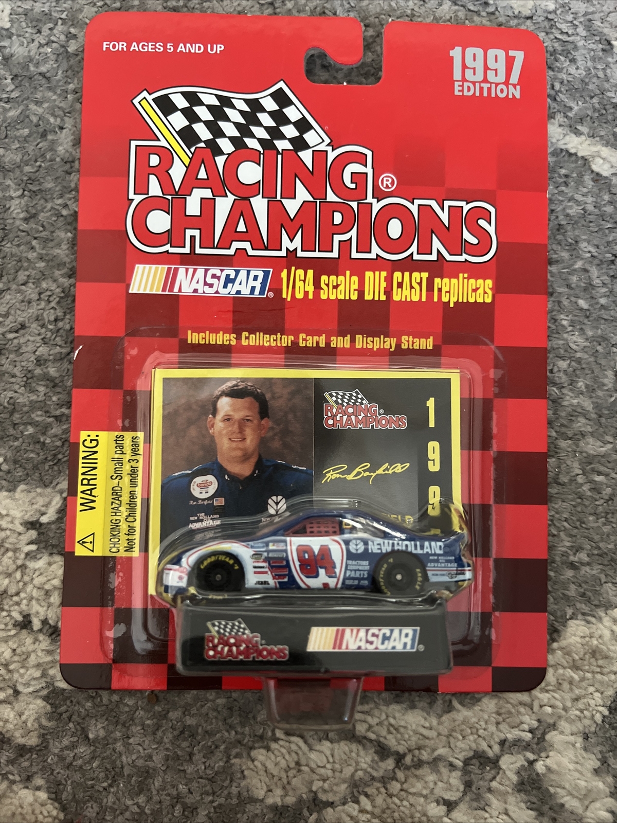 Racing Champions 1997 Edition Nascar Car Stand Card 1/64 #94 Ron ...