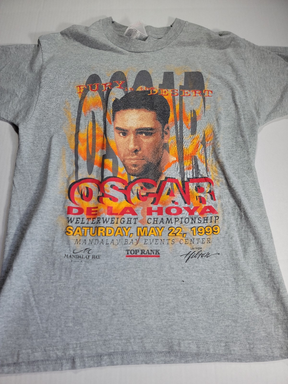 Vintage 90s Oscar De La Hoya Rap Tee Shirt Size Large Double Sided ...