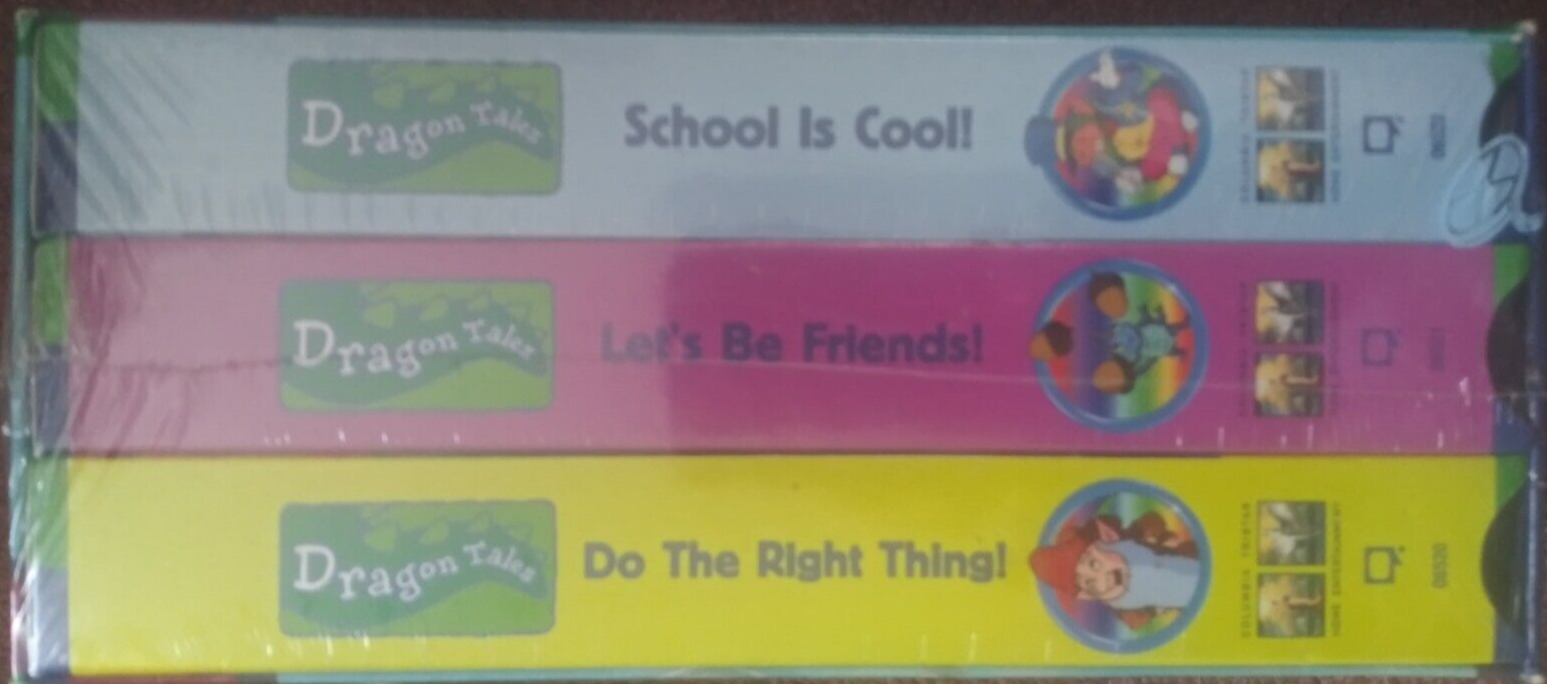 3 NEW Dragon Tales VHS Tape Lot School Is Cool Do The Right Thing Lets ...