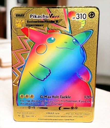 Pikachu VMAX Rainbow Gold Pokémon Card Collectible/Gift/Display | eBay