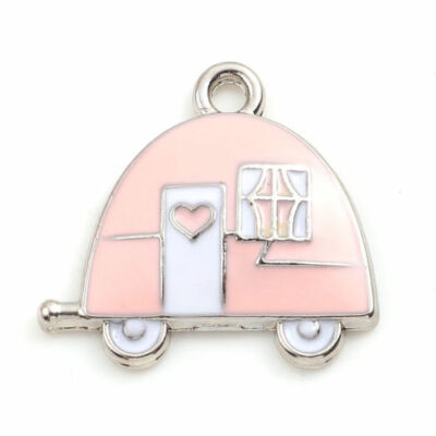 5 CUTE PINK RETRO FUN CARAVAN SILVER TONE PENDANT CHARMS | eBay UK
