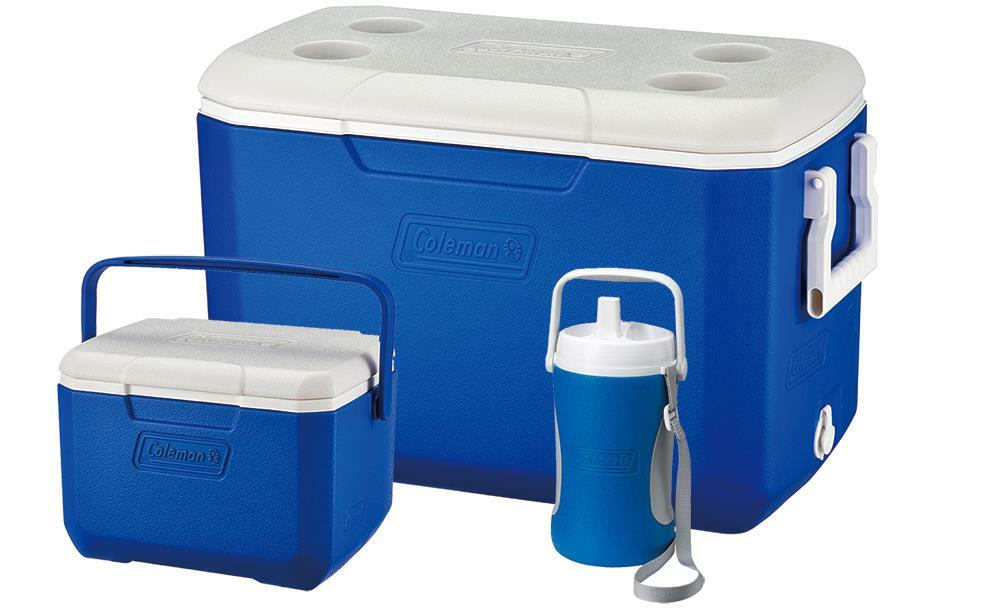 Coleman 3 Piece Blue Cooler Set 45.7 , 4.7 and 2 Litre Camping Outdoors ...
