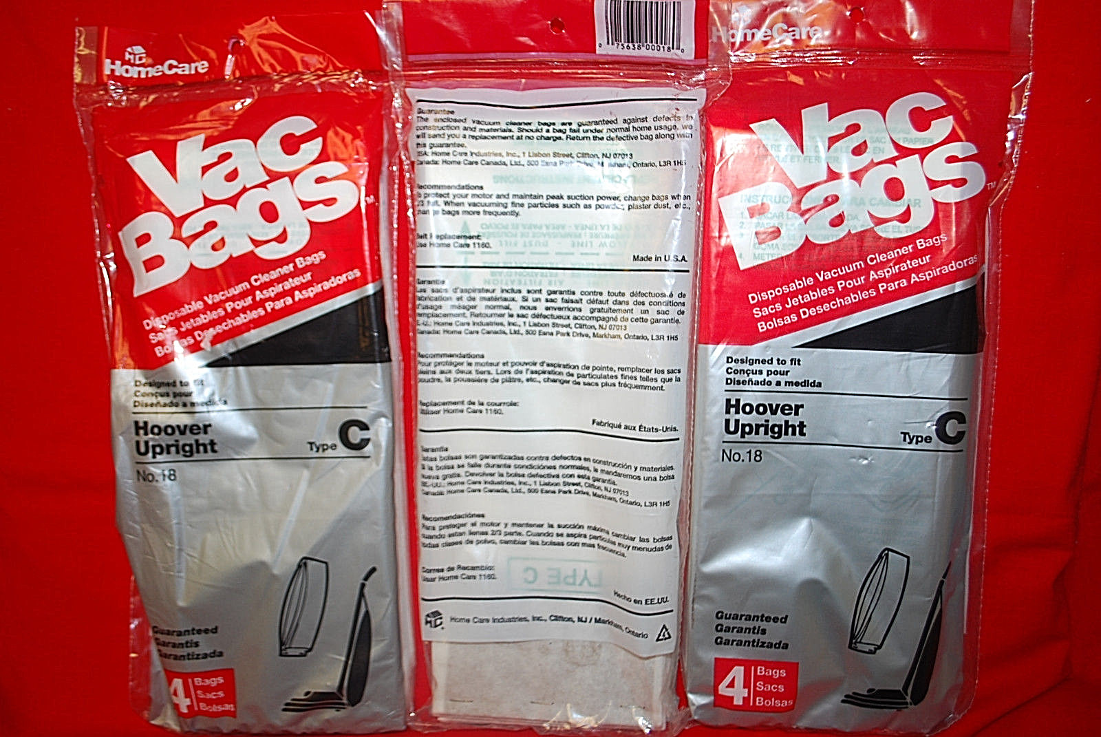 Home Care Hoover Upright Vacuum Cleaner Bags Type "C" #18 Lot of 12 ...