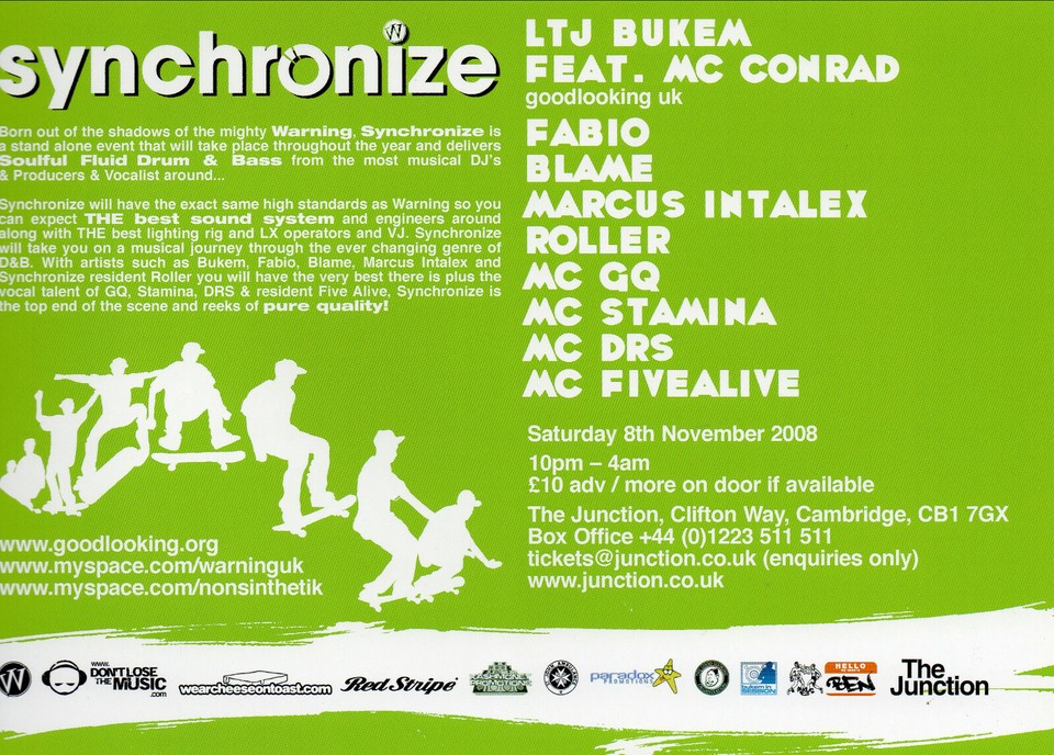 SYNCHRONIZE 8/11/08 Classic Rave Flyer | eBay