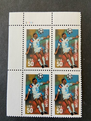 US Stamps 50 Cent World Cup Soccer Plate Block Of 4 SC# 2836 MNH FV $2. ...