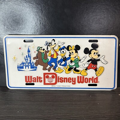 Vintage Walt Disney World Rare Souvenir License Plate Mickey Minnie ...
