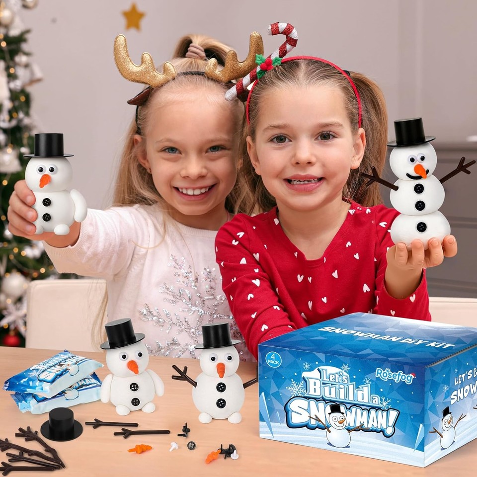 4 Pack Christmas Crafts, Air Dry Clay Snowman Craft, Do You Want to ...