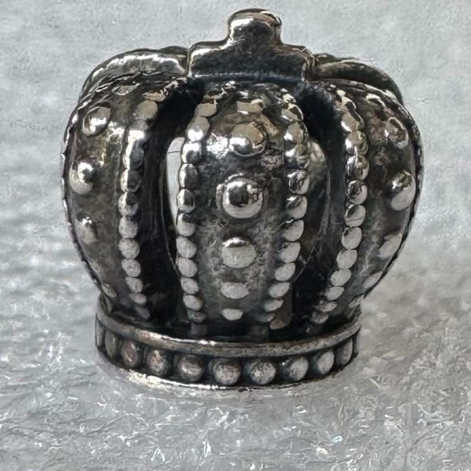 Authentic Pandora Sterling silver Oxidized Regal Crown Charm | eBay UK