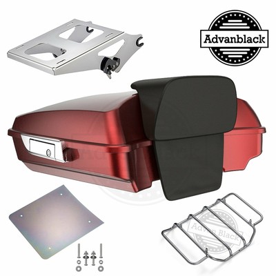 Advanblack Hard Candy Hot Rod Red Flake Razor Tour Pack Trunk Fits ...