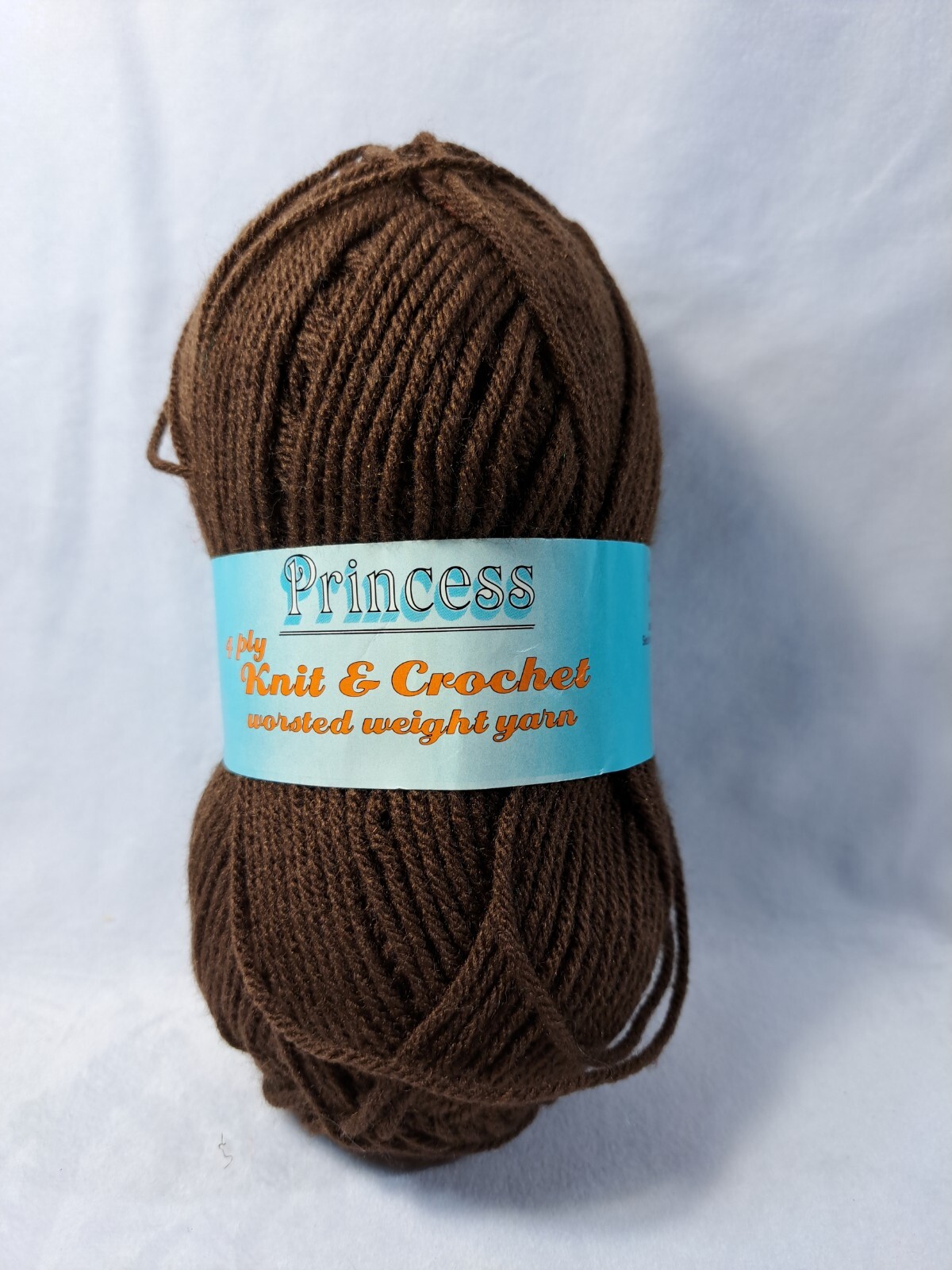 1 Skein Princess Knit & Crochet Acrylic Yarn Brown 1684 Lot 201- 3 oz ...