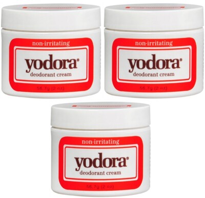 3 Pack Yodora Non-Irritating Deodorant Cream 2 oz (56.7 g) Each | eBay