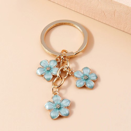Cute Enamel Keychain Colorful Sakura Flower Key Ring | eBay