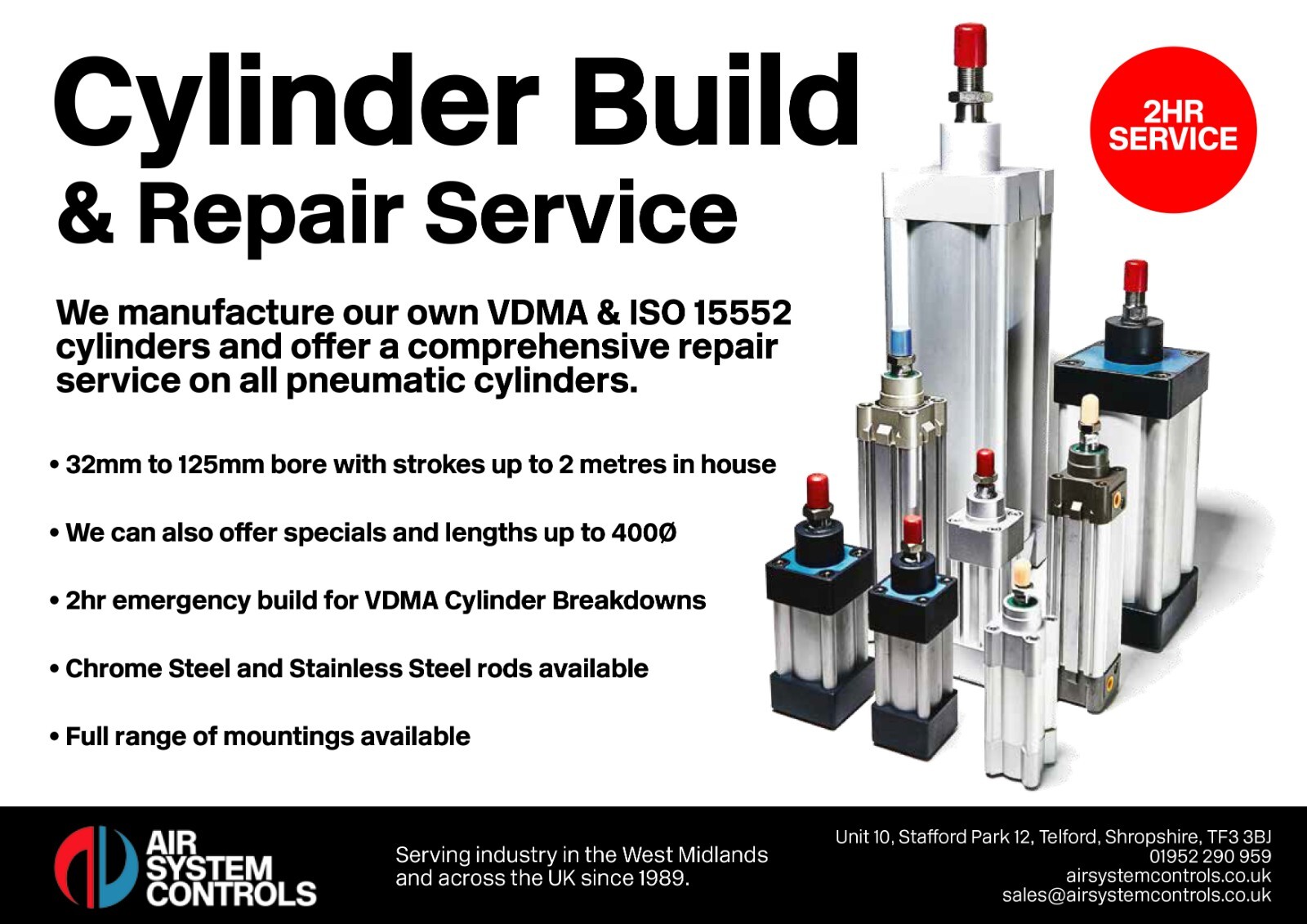 VDMA - ISO 15552 Pneumatic Cylinder / Ram - Custom Sizes | eBay