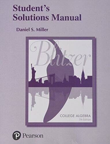Students Solutions Manual for College Algebra - Paperback - ACCEPTABLE ...