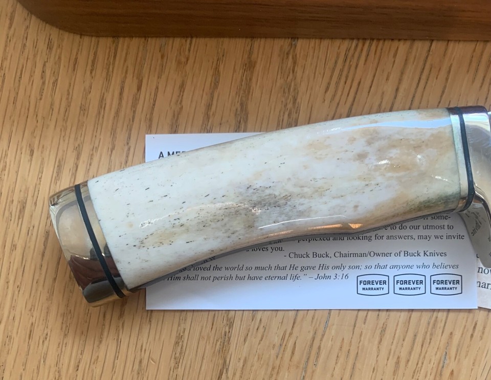 RARE BUCK 192 CAMEL SIGNATURE WHISPER KNIVES KNIFE NEVER USED IN BOX ...