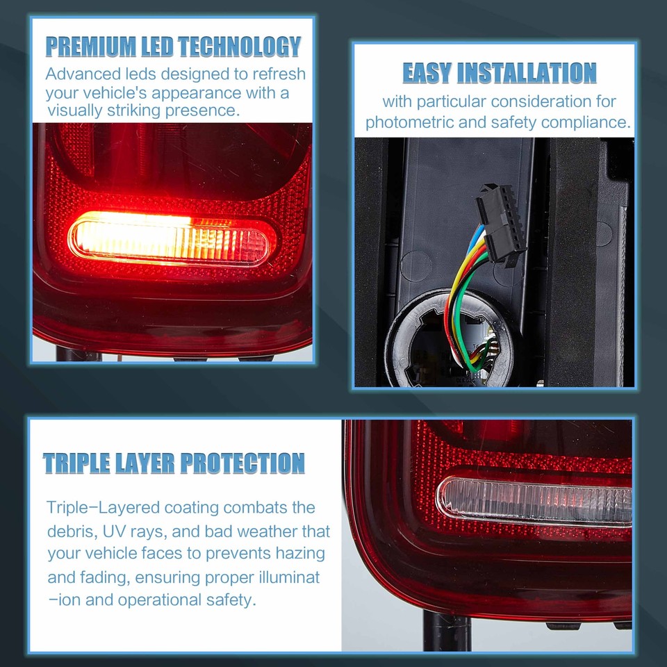 VLAND Red LED Tail Lights For BMW MINI Cooper Clubman R55 2007-2013 ...