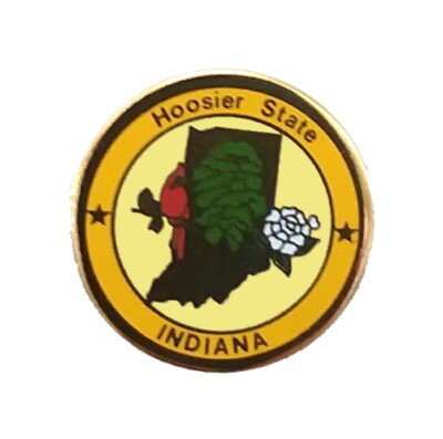 Indiana Pins State of Indiana Emblem Pin Travel Vacation Souvenir Lapel ...