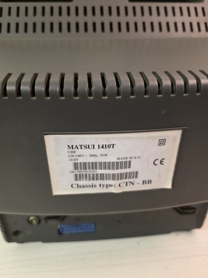Matsui 1420T 14 CRT Retro Gaming TV SCART Tested Working with Remote ...