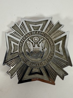 Vintage VFW Veterans of Foreign Wars Metal Emblem Plaque Badge 3.5 ...