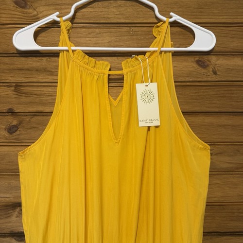Ramy Brook Mackie Halter Blouson Dress Womens Size Medium Yellow Strap ...