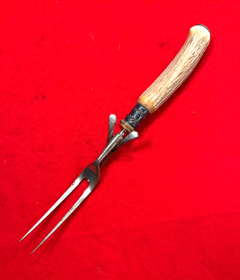 Rare Vintage Pronged Fork With Stag Antler Handles. | eBay