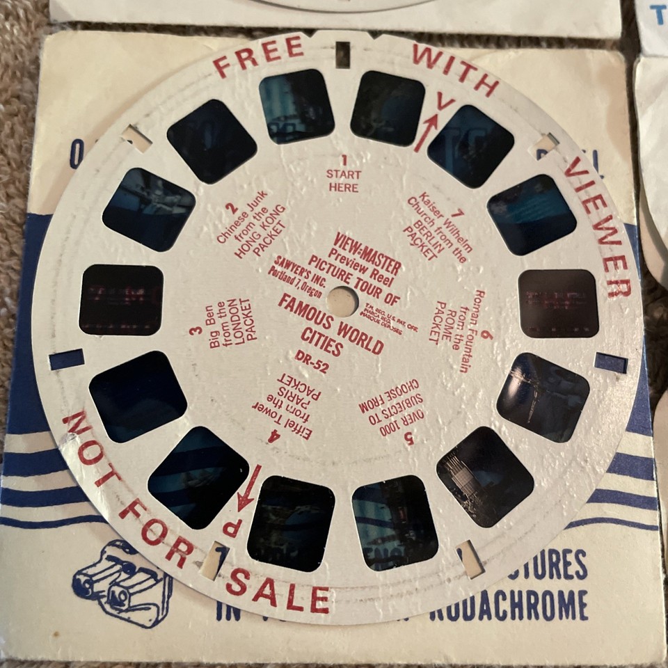 4 Vintage View-Master Reels Snow White, Bugs Bunny, Sword In Stone ...