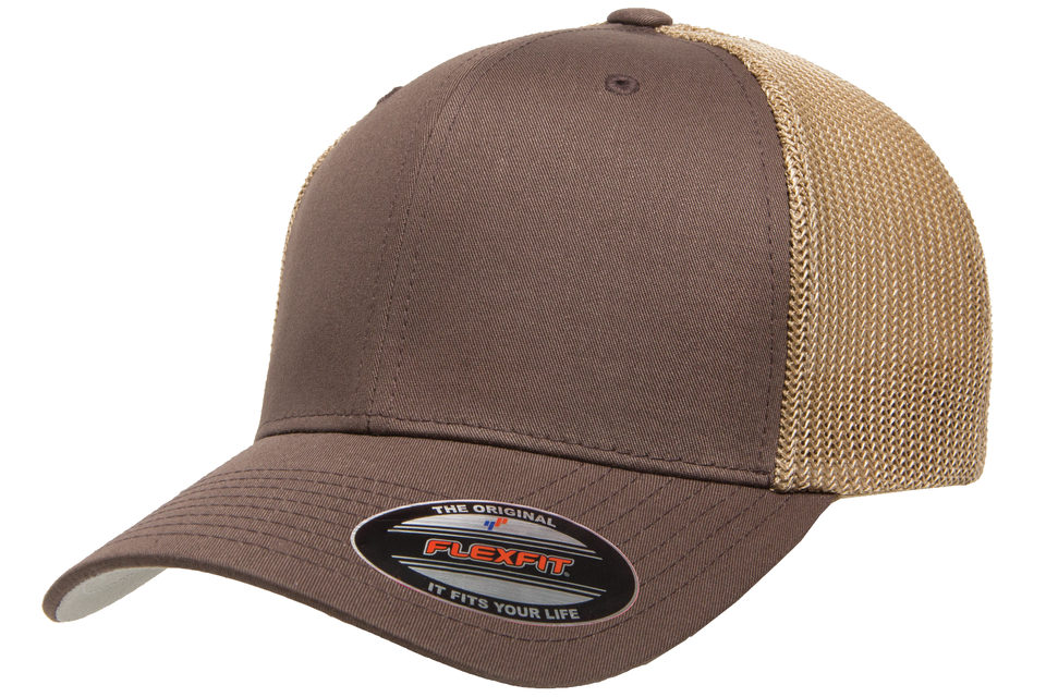 FLEXFIT 6511T - FITTED TRUCKER CAP, MESH BACK, BASEBALL HAT, PLAIN ...