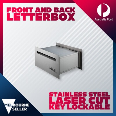 Stainless Steel Front And Back Letterbox Easily Fitted Key Lockable ...