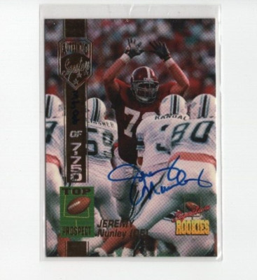 1994 Signature Rookies: Jeremy Nunley 40 #'d/7750 AUTOGRAPHED Houston ...