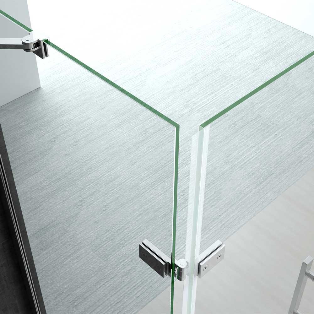 Shower Enclosure Cubical Frameless Glass Hinged Door & Side Panel With ...