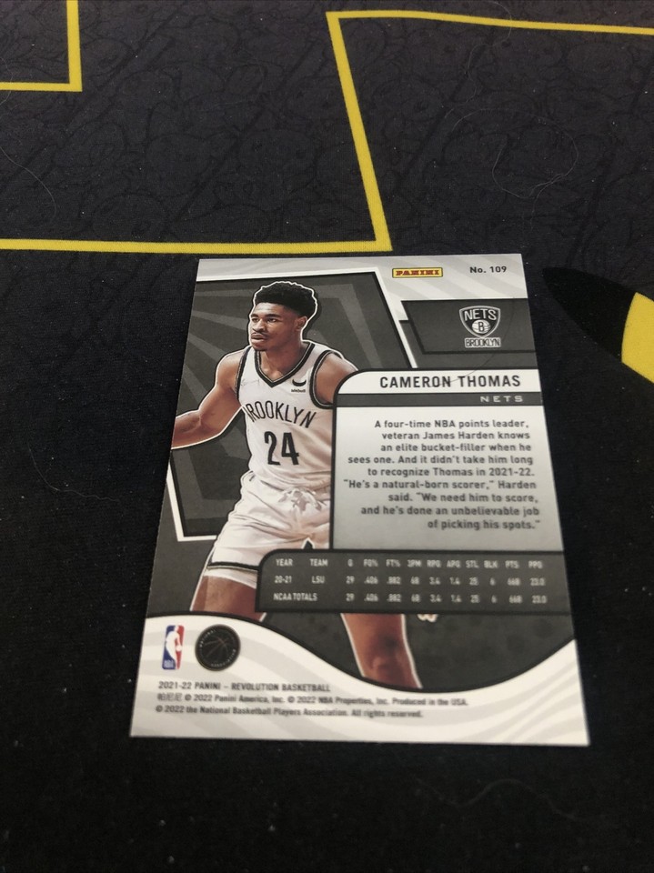 Cameron Thomas Revolution RC 2021-2022 Rookie Panini Brooklyn Nets #109 ...