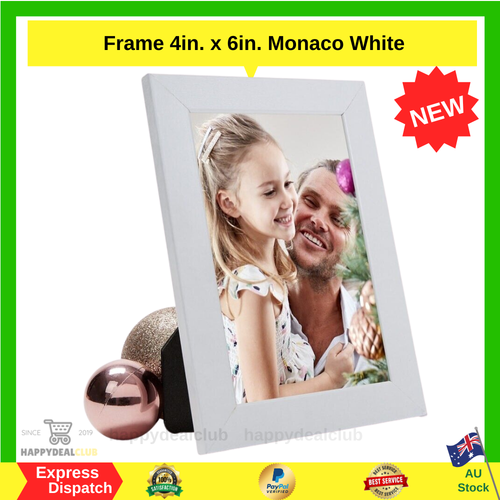 Monaco White Photo Frames 4x6 10x15cm Clear Pocket Gift Home Decor 4in ...