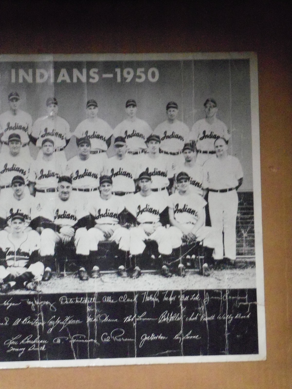 1950, Cleveland Indians Team Photo, ORIGINAL, 11.25" x 17", B & W, Many ...
