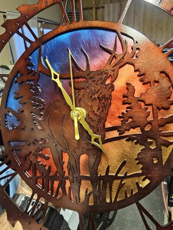 Rocky Mountain Elk Rustic Hunter Bugling Majestic Wall Clock Saw Blade ...