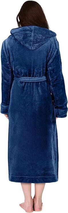 Women Fleece Hooded Bathrobe - Plush Long Robe in Lot NY Threads | eBay