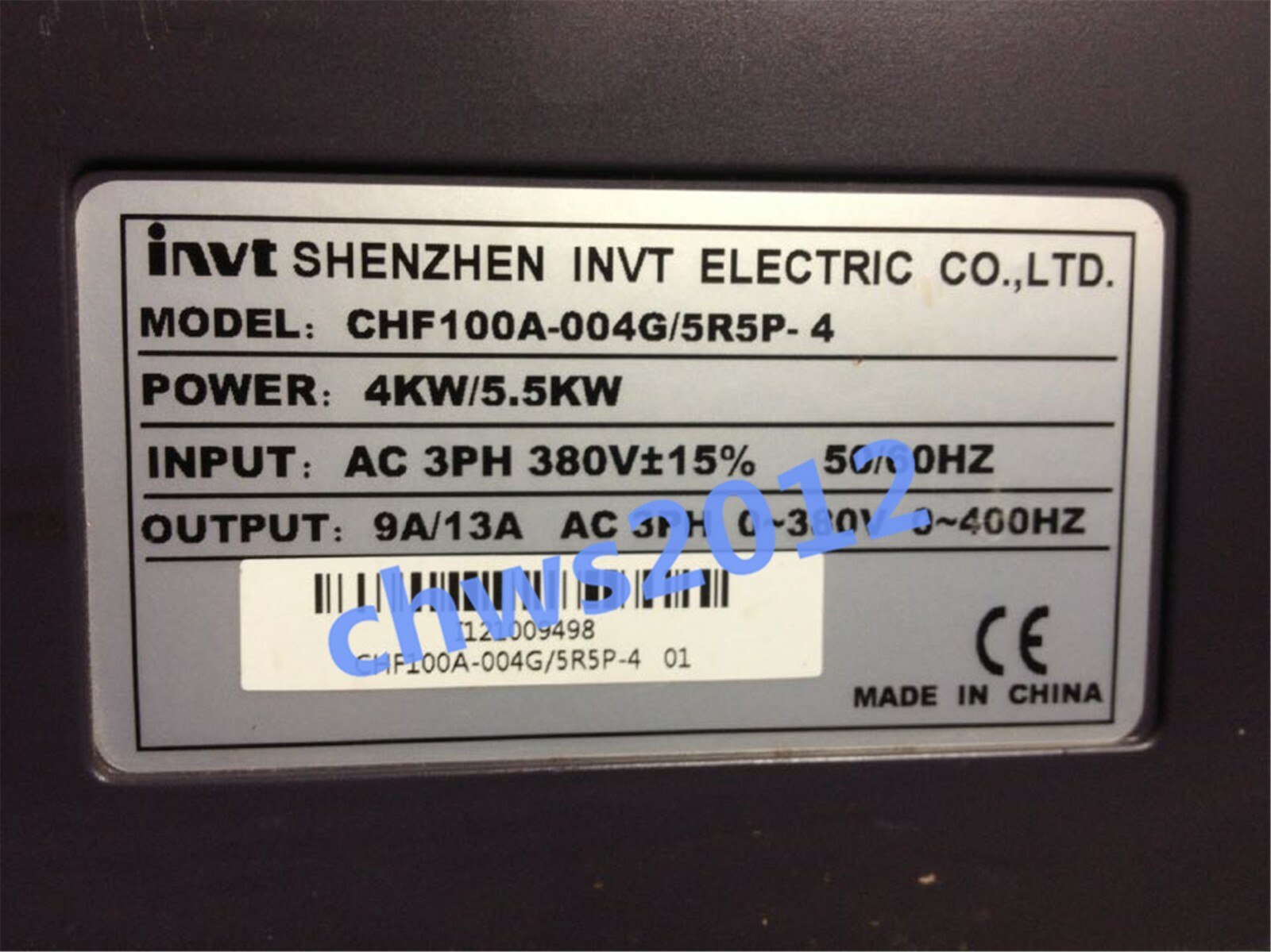 1 PCS INVT CHF100A series 4KW inverter CHF100A-004G/5R5P-4 in good ...