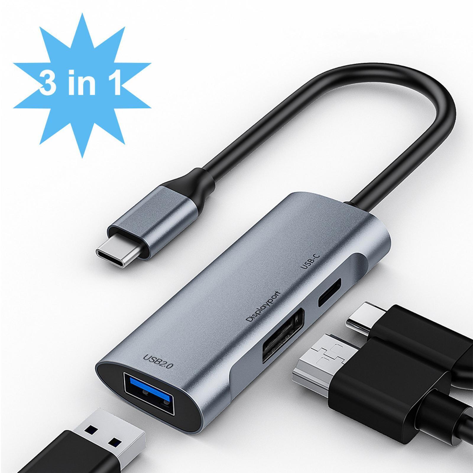 USB C to Display Multiport 3 in 1 Adapter for Tablet and Projector ...