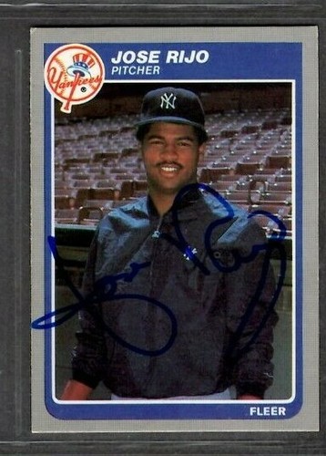 1985 Fleer #143 Jose Rijo New York Yankees Baseball Signed Autograph ...