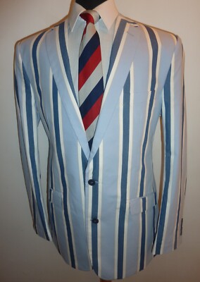 Samuel Windsor Blue Stripe Boating Blazer Men's Rowing Jacket 44 L ...