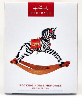 NEW 2022 Hallmark ROCKING HORSE MEMORIES KEEPSAKE Special Edition Zebra ...