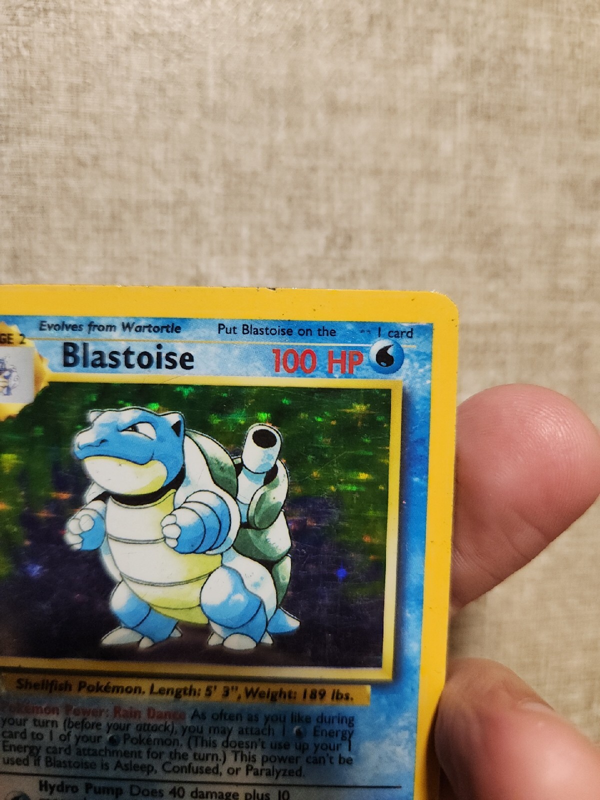 🔥 Base Set Blastoise No Stage Error 2/102 Holo Rare Misprint ERROR ...